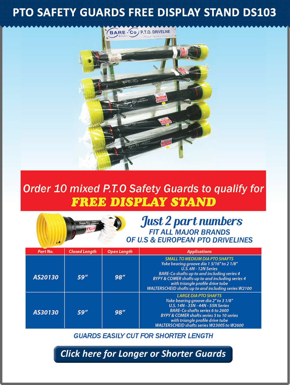 PTO Safety Guards Free Display Stand USA 2017